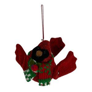 Unbranded | Holiday | Christmas Ornament Bird Red Felt W Scarf Round ...
